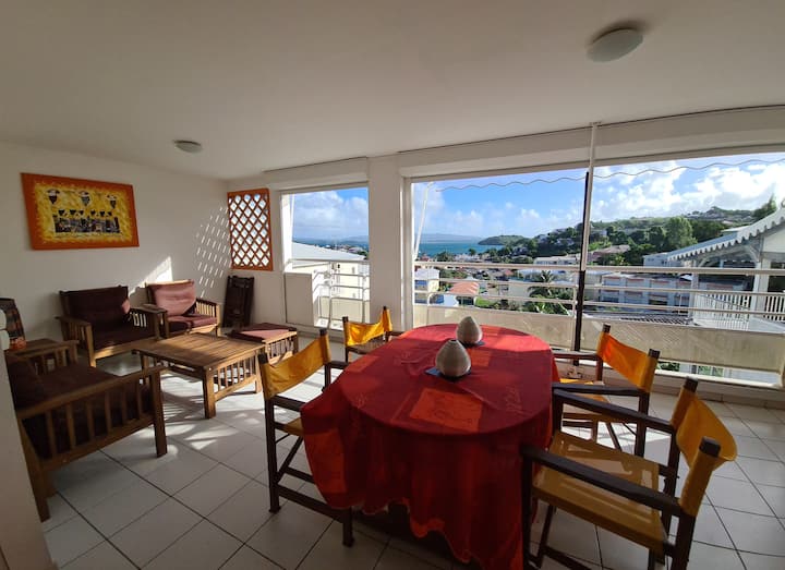 F3 Anse Mitan Piscine Vue Mer 5mn De La Plage - Martinique