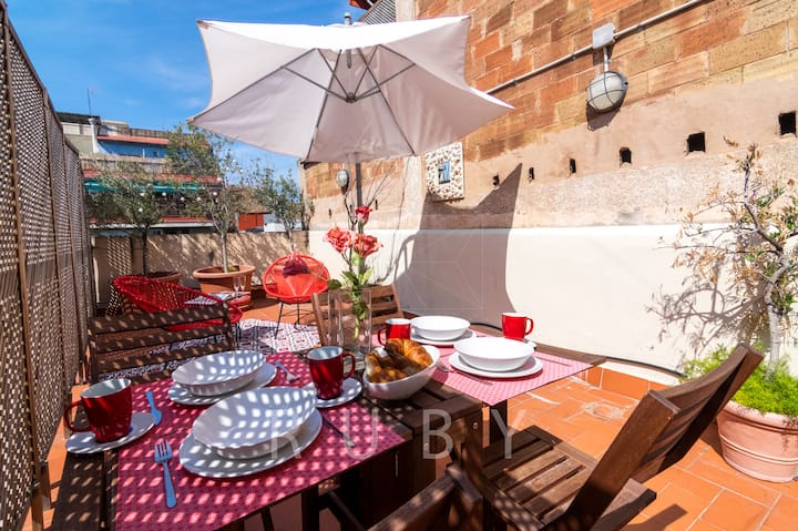 Apartment With Sunny Terrace In Central Barcelona - Barcelona