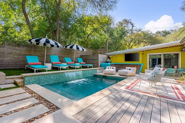 Midmod Bungalow 5br Heated Pool - Austin, TX