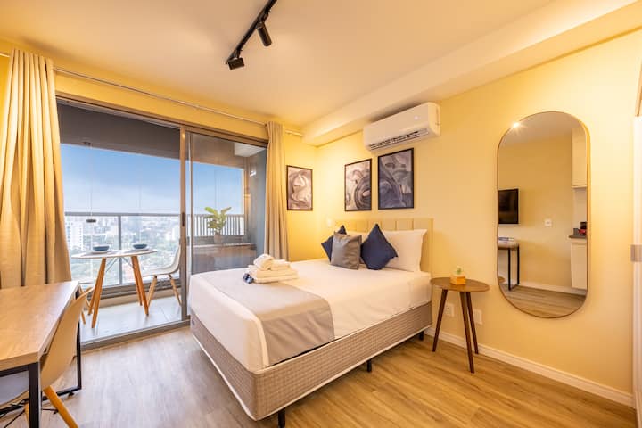 Lindo Studio C/varanda No Alto Da Boa Vista - Santo Amaro