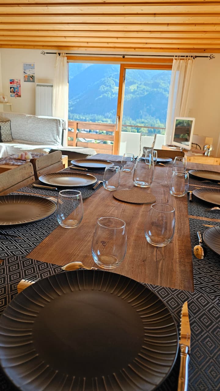 Appart Mirabelle 3ch Vue Pano Terrasse, Jardin - Samoëns