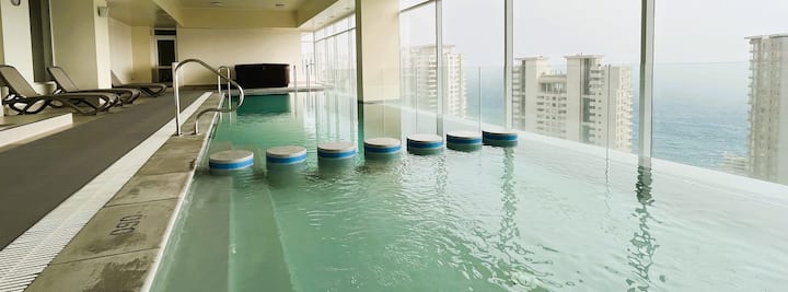 Depto. En Concon Con Piscina Climatizada Y Terraza - Concón