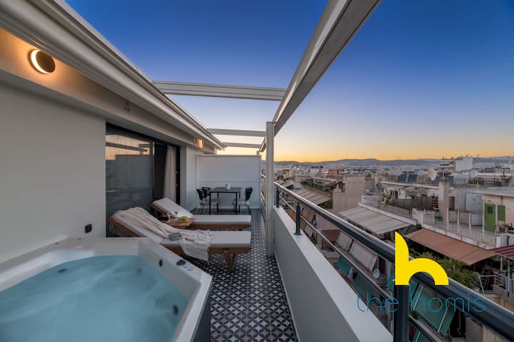 A33: Luxury Maisonette W/ Jacuzzi & Acropolis View - Athens