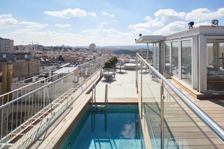 ~Cityscape Pool Penthouse! Near Machane Yehuda~ - Jerusalem