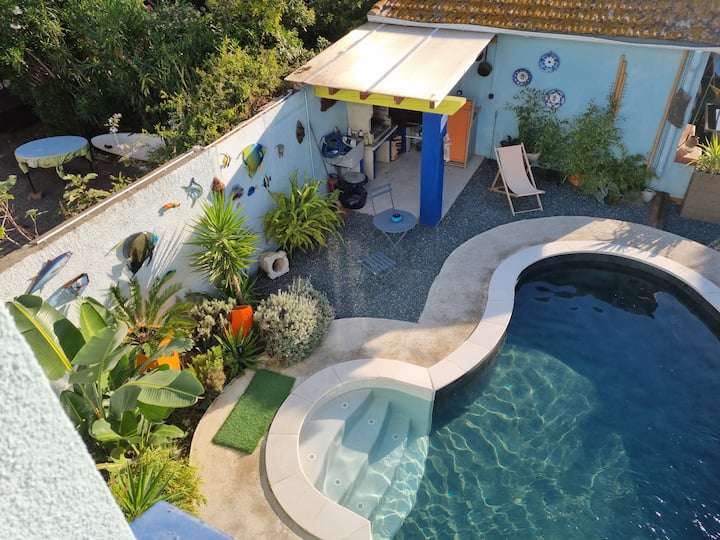 Le Pavillon Bleu, Piscine Jacuzzi, Logement Entier - Argelès-sur-Mer
