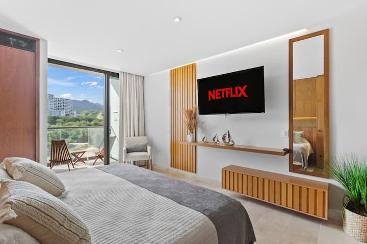 Estudio De Lujo En Zantamar: Vistas Y Comodidad - Bucerias