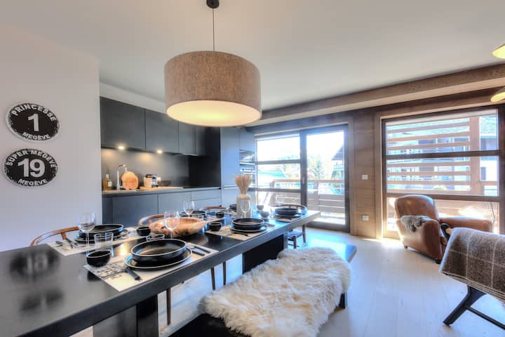 Magnifique Appartement Avec Spa à Megève - 메줴브