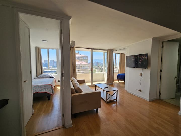 Gran Vista ÑUñoa. Metro L5-6. Piso 17, 2d1b. Wifi. - Santiago