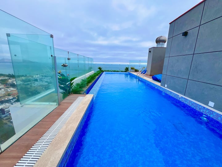 New! Con Piscina, Vista Al Mar Y Ciudad! Zona Top - Perú