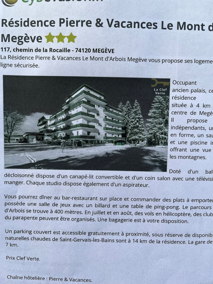 Appartement 6 Personnes
 Résidence Pierre&vacances - Praz-sur-Arly
