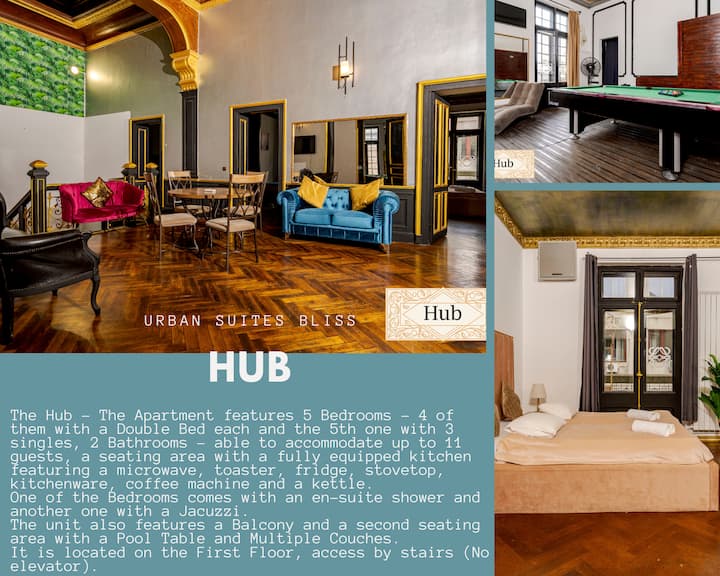 The Hub - 5 Bedroom Apartment - ブカレスト