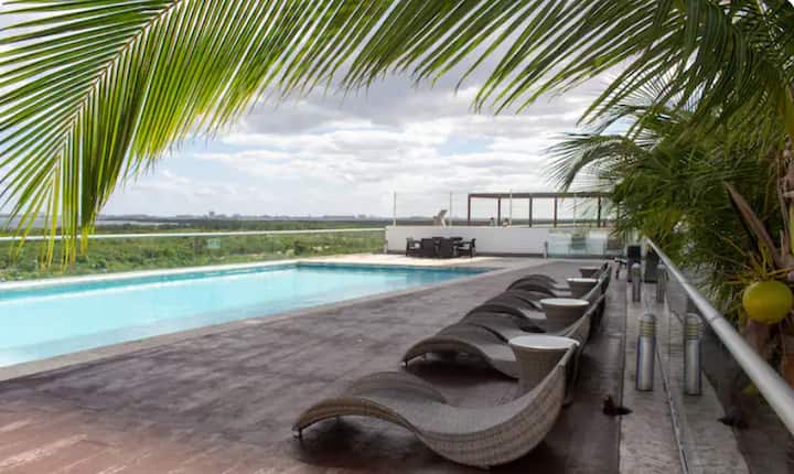 Cómodo Loft Céntrico Con Piscina - Cancún