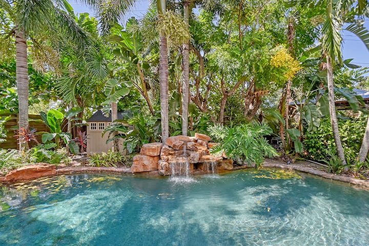 Waterfall | Spa | Saltwater Pool | Private Oasis B - Anna Maria Island, FL