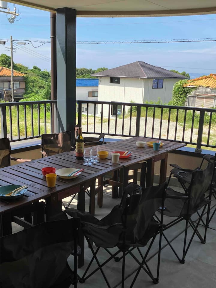 見晴らし最高!丘の上Bbq屋根付きテラス、最大10名、白良浜徒歩14分!adventure車10分! - Tanabe