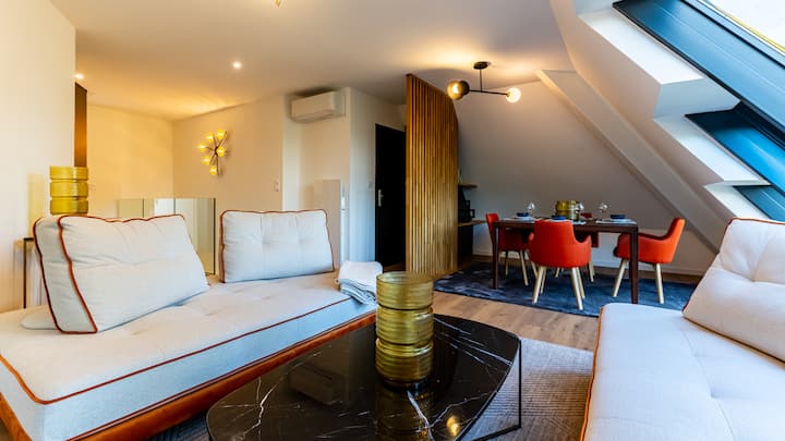 Duplex Canal: Design Raffiné-cité Gastro+pk+clim - Dijon