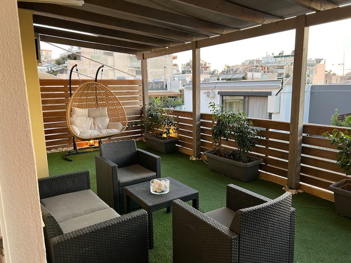 The Condo • Spacious Terrace & Acropolis Views - Atenas