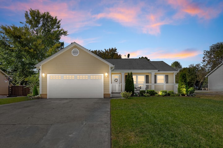 Modern Home Gold-finish Spa Bathroom + Trampoline - Lake Wylie, SC