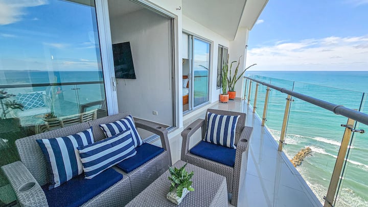 Caribbean Sea View 2-bedroom Beachfront Condo - Cartagena
