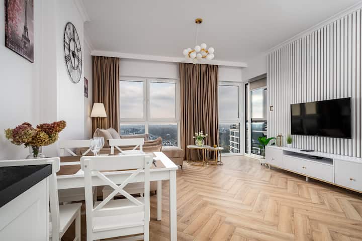 Panorama View Top 22th Floor+garage Perfect Apart - 바르샤바