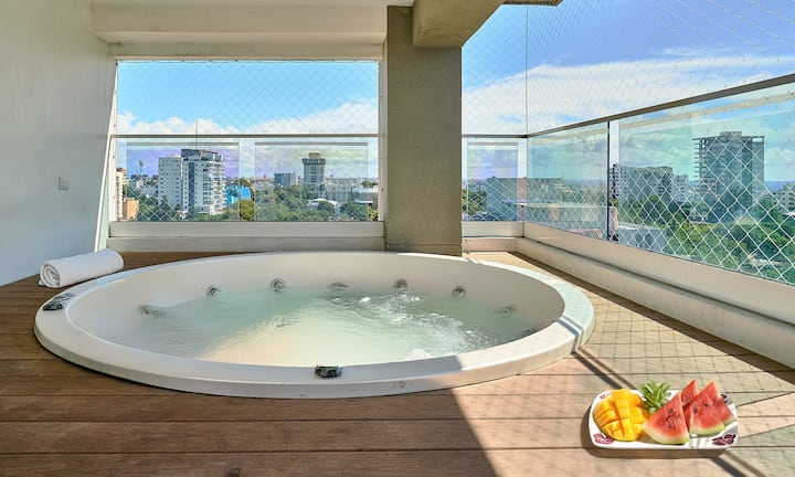 Vibe & Rest: Apto 2habs Con Jacuzzi, Parqueo Y Gym - Santo Domingo