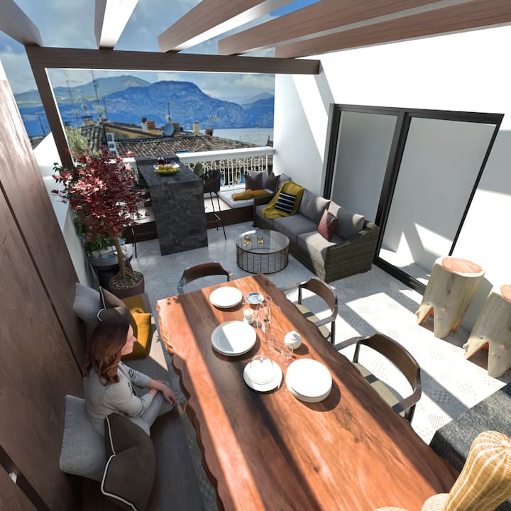 D) Attico Porto Brenz.-"lakefront Rooftop Terrace" - Malcesine