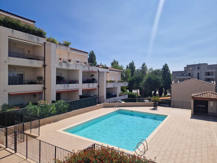T2 Climatisation Terrasse  Piscine Parking - Vendres