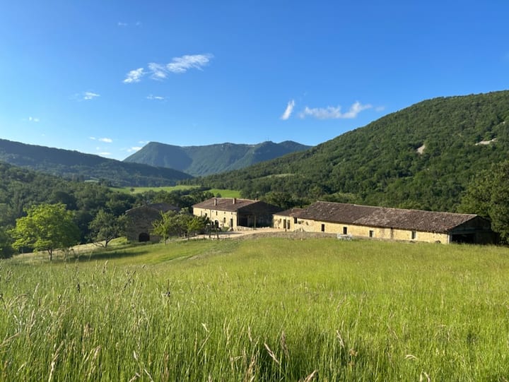 Grand Corps De Ferme En Pierre En Pleine Nature - Bourdeaux