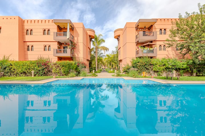 Palmeraie | Piscine | Sécurité | Wifi | Hammam - 馬拉卡治