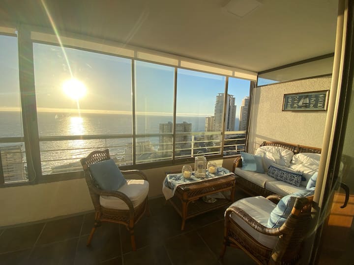 Departamento Vista Al Mar, Tranquilo Y Familiar. - Concón