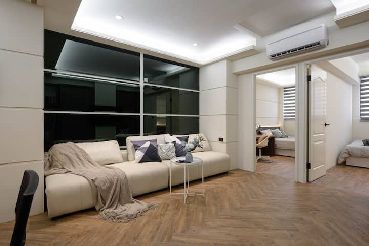 月租 2mins古亭站/全新美式古典二房一廳師大商圈/中正紀念堂/小廚區/自有洗脫烘洗衣機 - Taipei