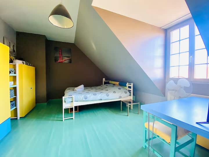 Chambre Privée-le Mans-parking 2 Voyageurs - Le Mans