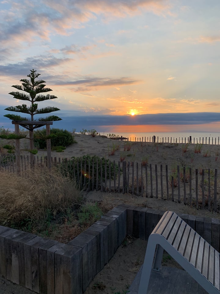 Appart F3 Bord Mer Avec Jardin - Saint-Cyprien Plage