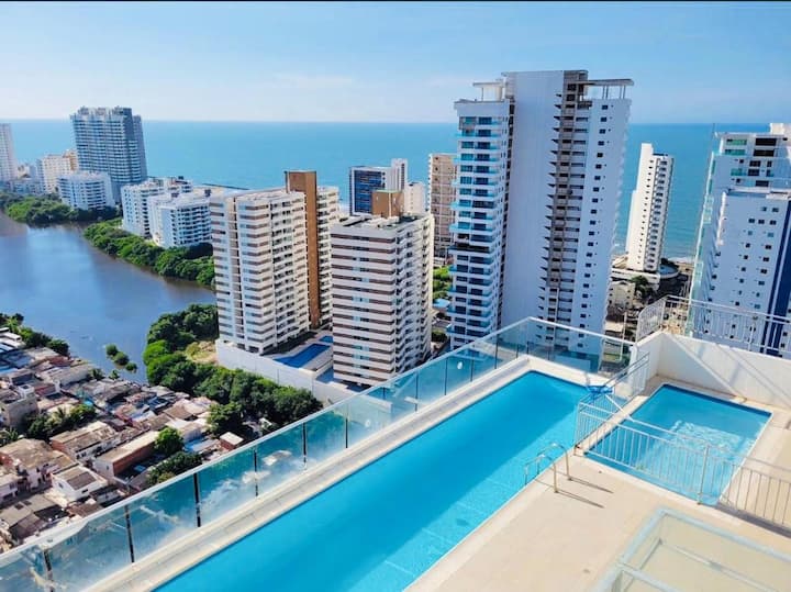 Vista Al Mar, Piscina Rooftop 5 Min Centro Viejo! - Cartagena