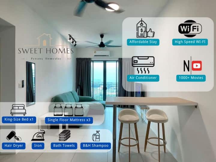 A Comfy Studio1-5pax B'worth Prai#6minpenangbridge - 大山腳