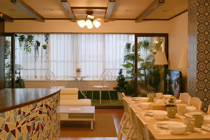 난바역 전철12분/최대9명의160㎡/니시타나베역 도보 10초/호텔 침대커버 - Japan