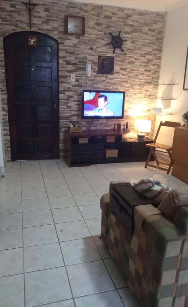 Apart. Sala Living Mobiliado - Santos, Brasil