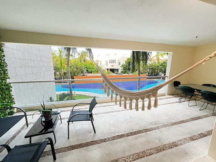 Terrace With Hammock & 2 Pools · Puerto Aventuras - Puerto Aventuras