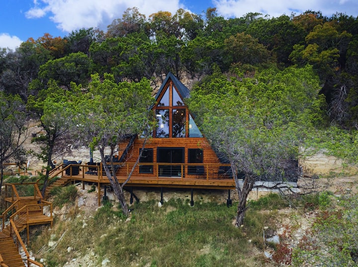 A-frame With Heated  Mini-pool, Stunning Views - Canyon Lake, TX