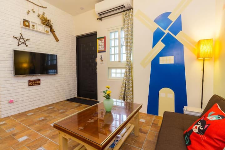 獨戶麻雀小屋溜滑梯6人房, 不會接觸其他旅客, 可提供麻將桌 - 宜蘭市