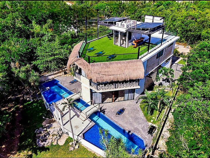 Villa Luna En Tulum + De 22 Personas-club De Playa - Akumal