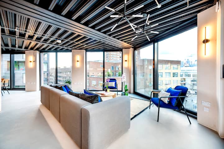 Loft Stylé à East London, Vue Panoramique - Central London