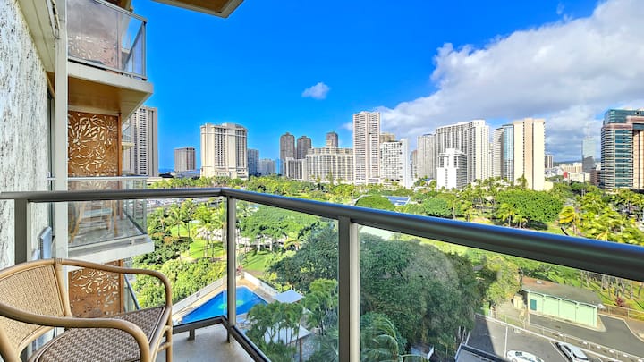 Luana Waikiki 802 -Gym, Pool, & Bbq- Sleeps 4 - ホノルル