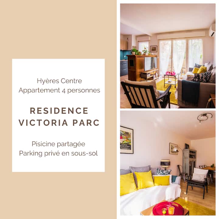 Appartement T3 Piscine & Parking - Plage de Hyères