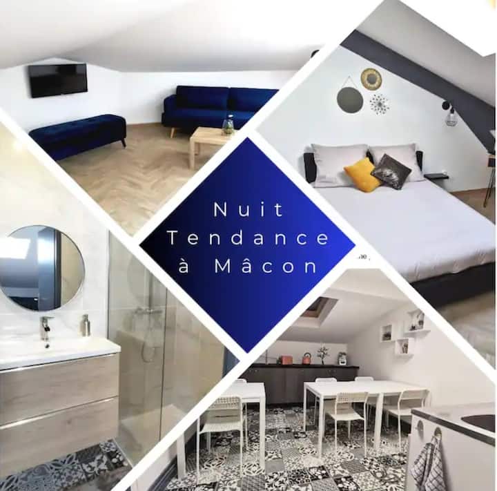 Nuit Tendance à Mâcon –Chambre Cosy Centre-ville 2 - Mâcon