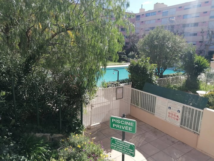 Home2sea - Grand Studio Cabine Jardin Piscine - Antibes