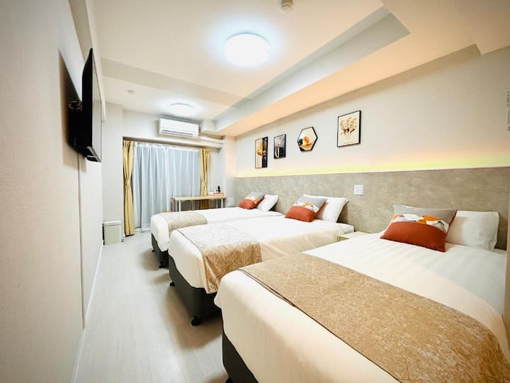 3-3【24小时前台】三人间｜今宫站步行3分钟｜整套公寓｜直达难波・关西机场｜适合3人｜行李寄存可 - 大阪市