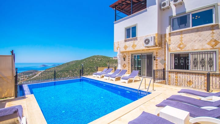Deniz Manzaralı, 18 Kişilik Villa - Kalkan