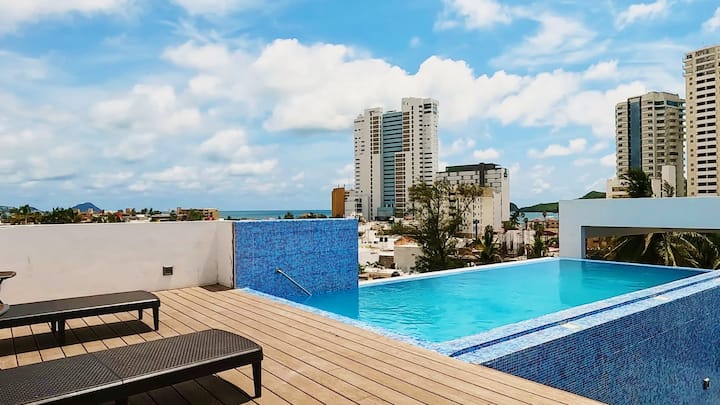 Isla Esmeralda Azul / 1 Min Playa Y Zona Dorada - Mazatlán