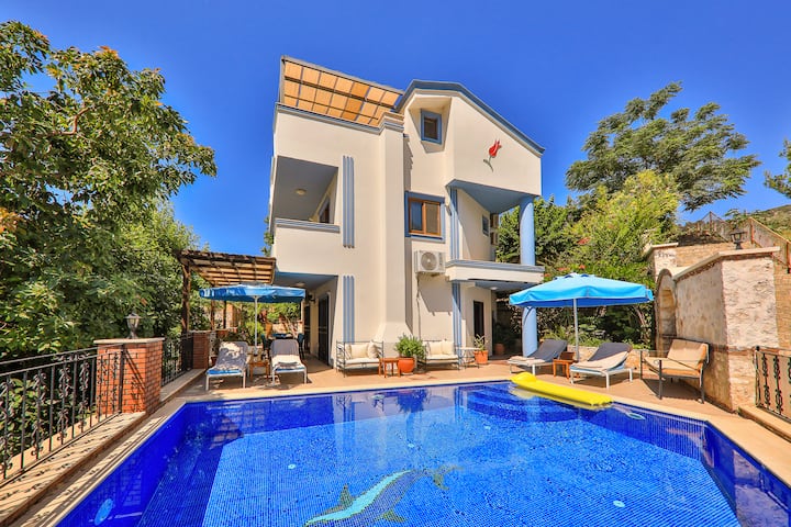 8 Kişilik, Merkezi, ÖZel Havuzlu Villa - Kalkan