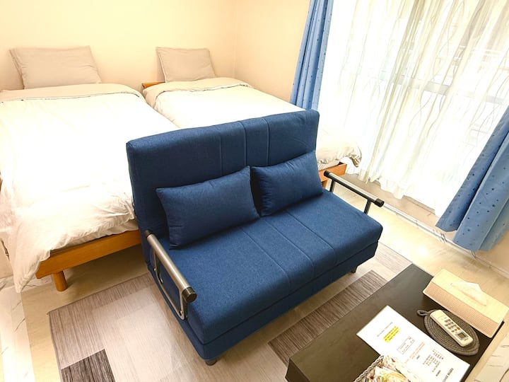 Shibuya03ハチ公像、渋谷sky、スクランブル徒歩15分、シングルベッド2、ソファベッド1 - Shibuya